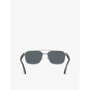 Ray-ban Rb3751 Square-frame Metal Sunglasses - Silver
