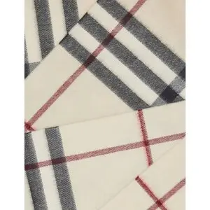 Burberry Check-print Fringed Cashmere Scarf - Stone