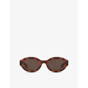 Gucci Oval-frame Injected Sunglasses - Brown