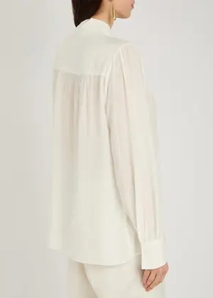 Alice + Olivia Thayer Tie Neck Georgette Blouse