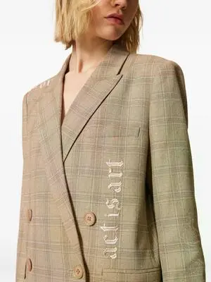 TWINSET Checked Double-breasted Blazer