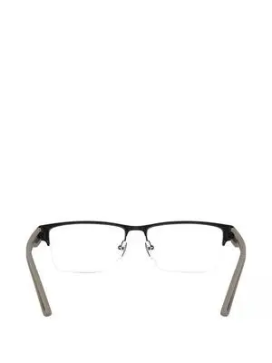 Emporio Armani Rectangle Frame Half Rim Eyeglasses - Black