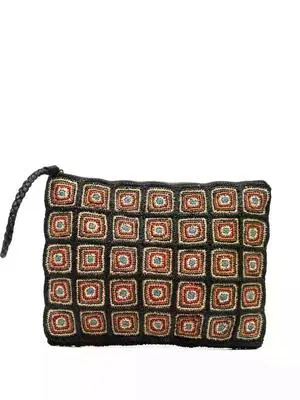 IBELIV Patterned Woven Clutch Bag - Black