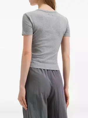 B+AB Ribbed T-shirt With Logo Detail - Grey
