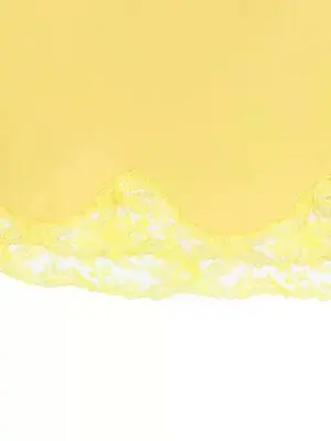 Saint Laurent Lace-trimmed Drawstring Midi Skirt - Yellow