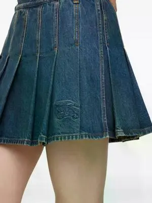 Burberry Pleated Embroidered Mini Skirt