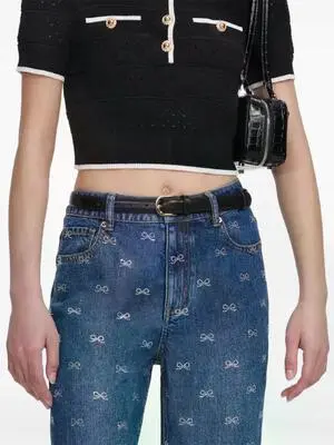 SELF-PORTRAIT Bow Embellished Jeans