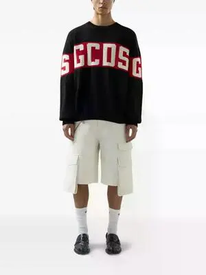 Gcds Band Logo Wool Sweater - Black