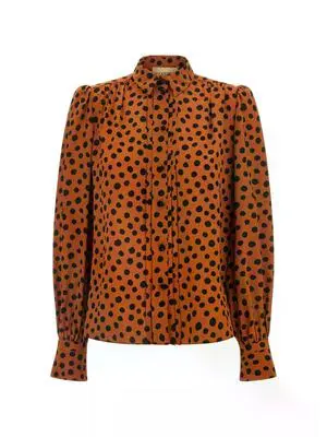 Valentino Garavani Polka Dot Silk Shirt - Brown