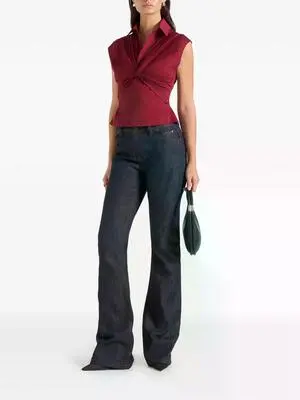 Manière De Voir Manier De Voir Sleeveless Twist Seam Top - Red