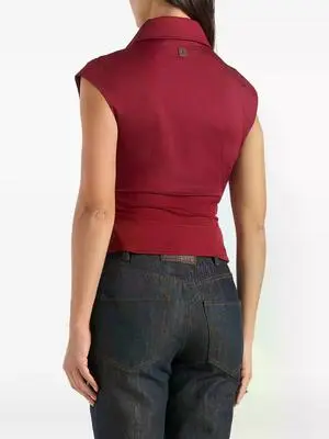 Manière De Voir Manier De Voir Sleeveless Twist Seam Top - Red