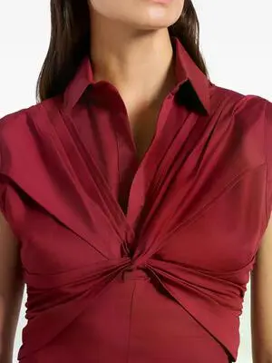 Manière De Voir Manier De Voir Sleeveless Twist Seam Top - Red