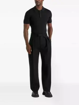 Manière De Voir Pierre Relaxed Fit Pleated Tailored Trousers - Black