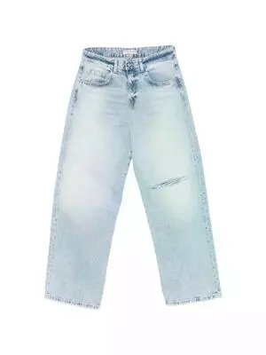 ICON DENIM LOS ANGELES Distressed Straight-leg Jeans - Blue
