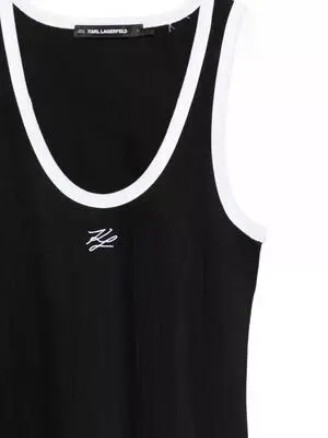 Karl Lagerfeld Autograph Logo Tank Top - Black