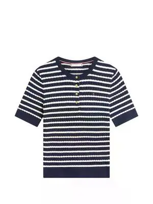 Tommy Hilfiger Striped Button-up T-shirt