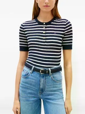 Tommy Hilfiger Striped Button-up T-shirt