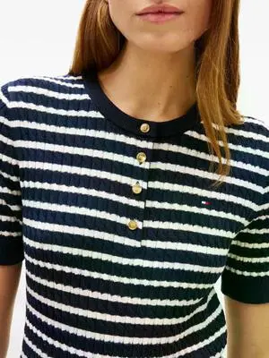 Tommy Hilfiger Striped Button-up T-shirt