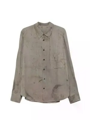 ZIGGY CHEN Pocket Print Shirt - Grey