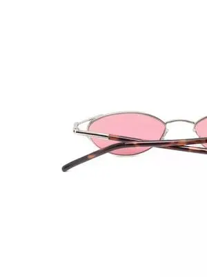 Alexander McQueen Oval Frame Sunglasses - Silver