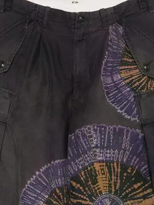 KHOKI Printed Cargo Pants With Flap Pockets And Drawstring Detail