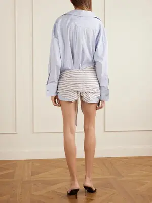 Attico Belted Striped Mini Dress