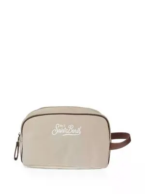 MC2 SAINT BARTH Logo-embroidered Wash Bag - Neutrals