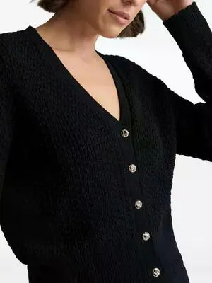 St. John Textured Crepe Knit Cardigan