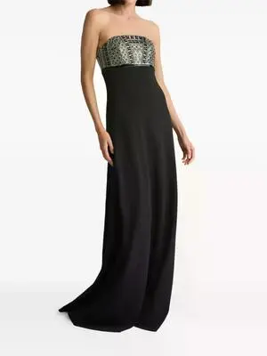 St. John Beaded Strapless Gown