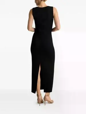 St. John Scoop-neck Logo Midi Dress