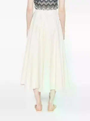 FORTE_FORTE Gathered A-line Midi Skirt - Neutrals
