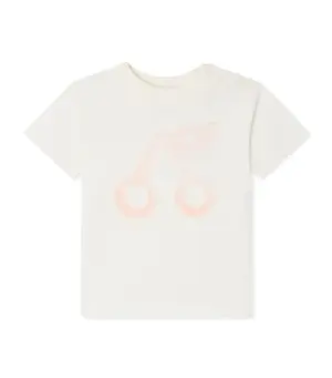 Bonpoint Cherry Logo Cotton T-shirt - White
