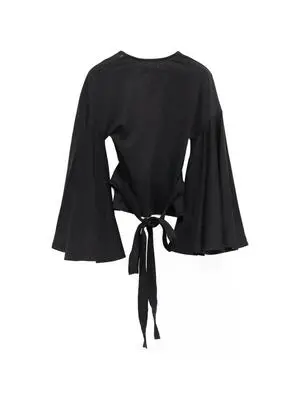 Jacquemus Tie-fastening Blouse With Flared Sleeves - Black
