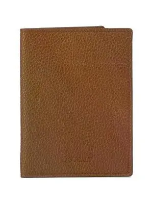 DOUCAL'S Tumbled Leather Passport Holder - Brown