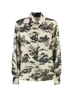 Max Mara Landscape Print Shirt - Neutrals