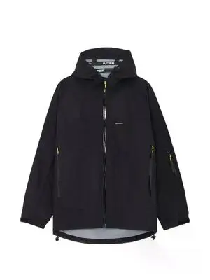 IUTER Zip Fastening Hooded Jacket With Taped Detail - Black