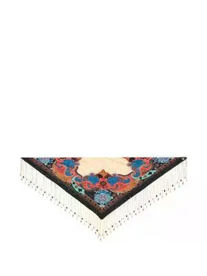 Etro Fringing Silk Scarf - Black