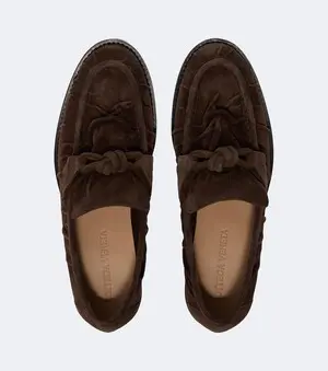 Bottega Veneta Astaire Knot Suede Loafers - Brown