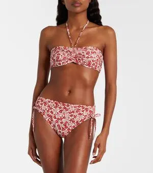 Isabel Marant Étoile Salmage" Floral Bikini Top - Red