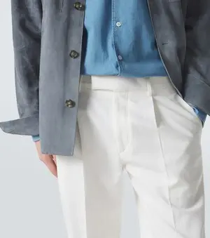 Zegna Cotton And Linen Straight Pants