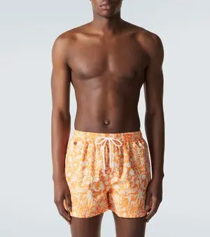 Kiton Printed Swim Trunks - Orange