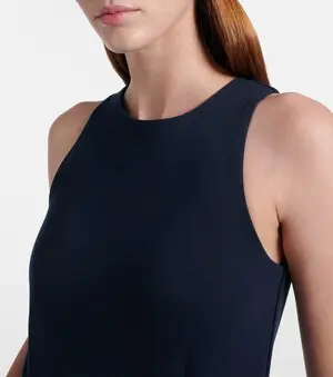 Max Mara Cannone Cotton-blend Jersey Midi Dress - Blue