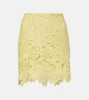 Sportmax Bora Floral Lace Mini Skirt - Yellow