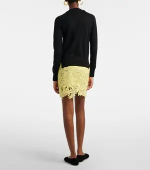 Sportmax Bora Floral Lace Mini Skirt - Yellow