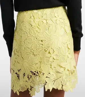 Sportmax Bora Floral Lace Mini Skirt - Yellow