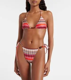 Faithfull The Brand Ombra Striped Bikini Bottoms