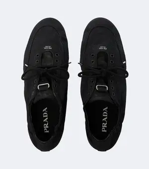 Prada Collapsible Canvas Sneakers - Black