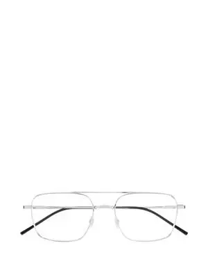 Saint Laurent Tortoiseshell Round Frame Glasses - Silver
