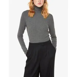 Whistles Essential Ribbed Knitted Turtleneck Top