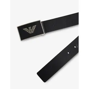 Emporio Armani Leather Belt With Logo Buckle